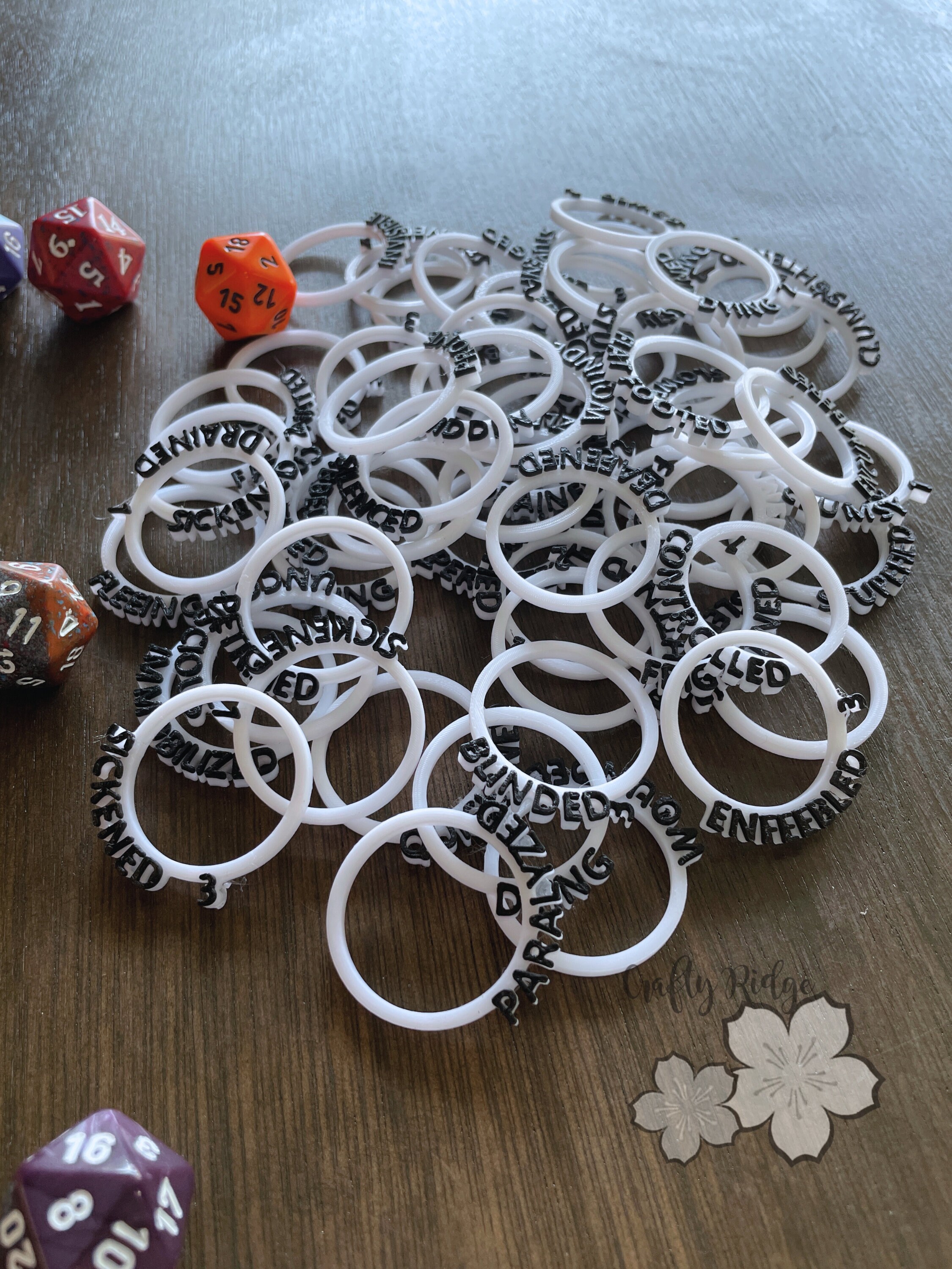 3D Printed Pathfinder Condition Rings: TTG Tokens - Etsy