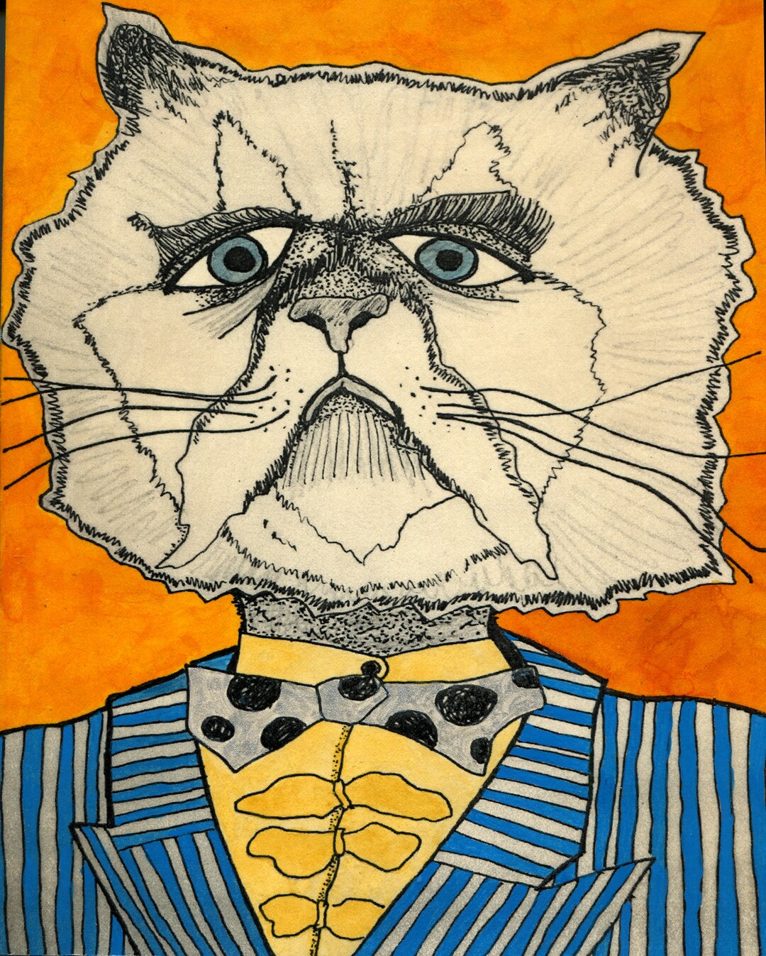 Mr. Meowington III Original Art on Wood 8 X 10 - Etsy