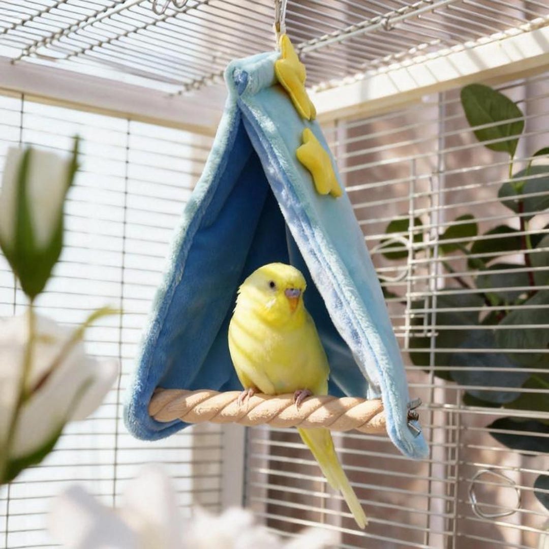 Half-open Bird Sleeping Hut – Warm Cotton Nest for Caique, Cockatiel ...