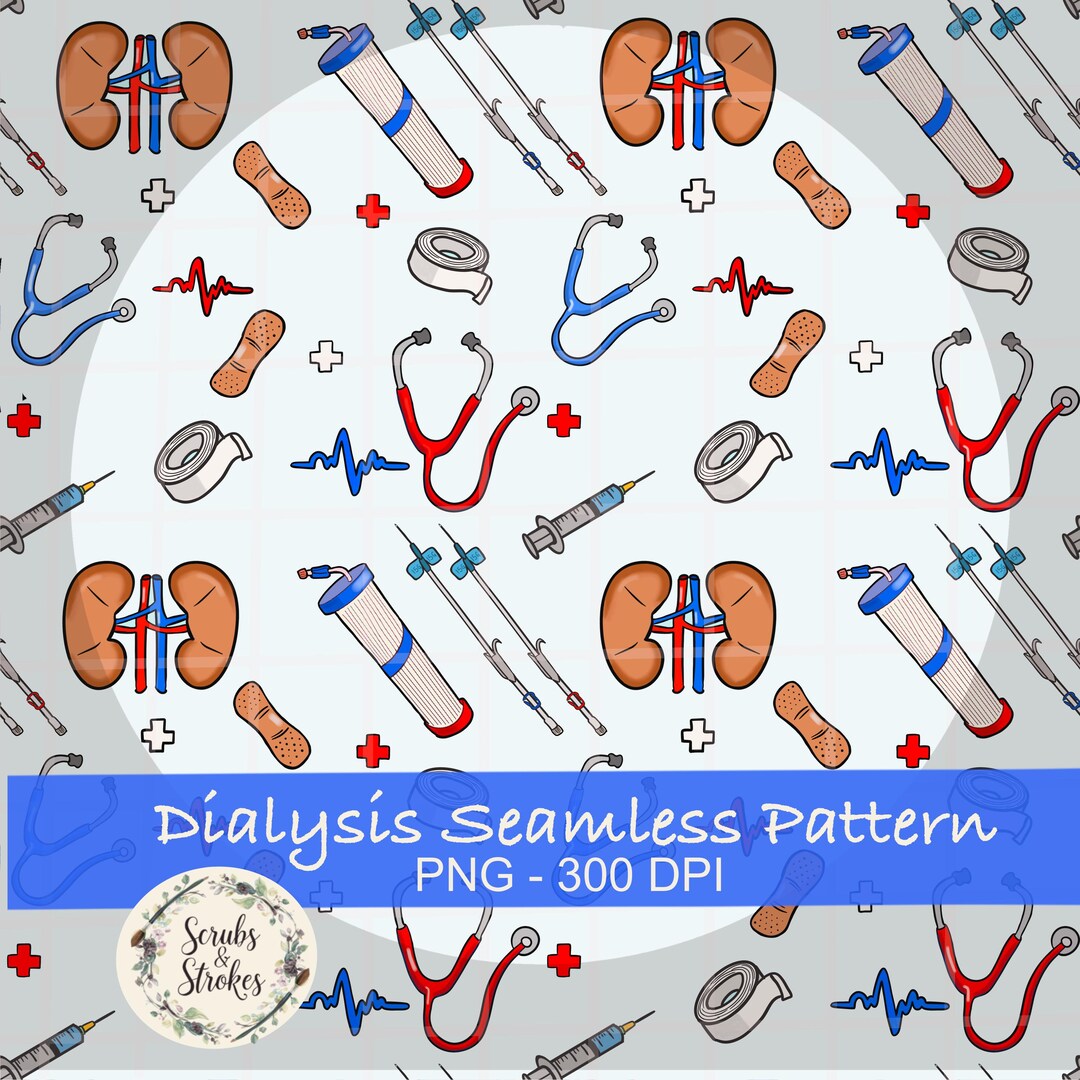Dialysis Nurse Seamless Pattern PNG, Nephrology & Kidney Care Design ...