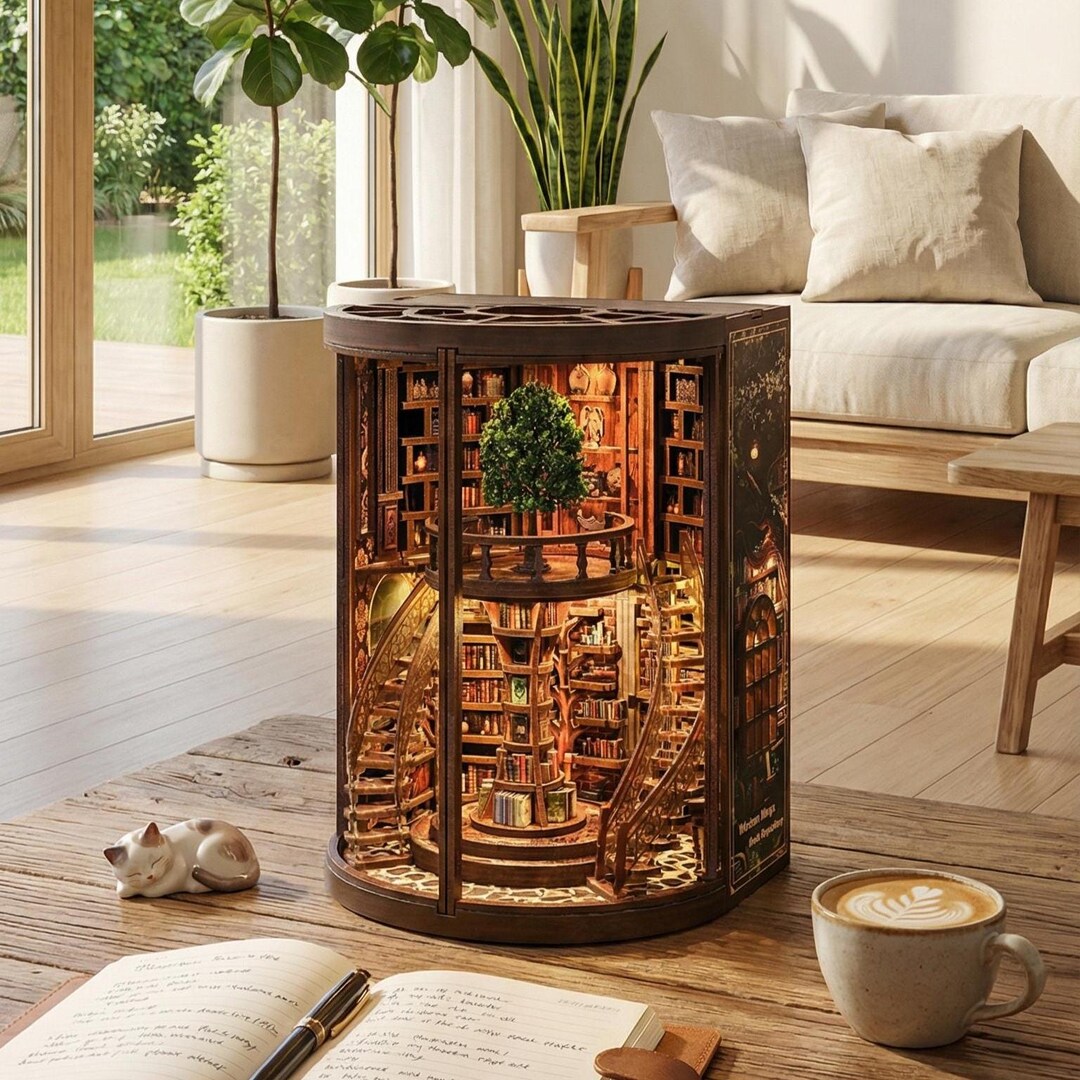 DIY Book Nook Kit – 3D Puzzle, Miniature With LED Lights (wisdom ...
