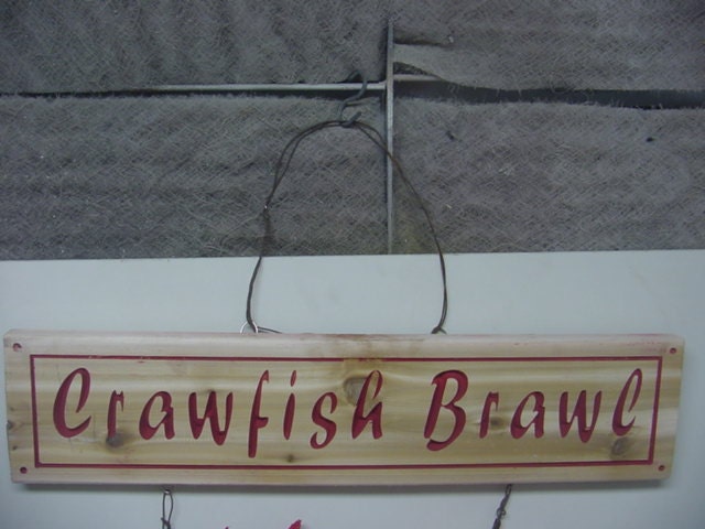 Crawfish Brawl sign-Crawfish Boil Sign Wall Hanging-Carved | Etsy