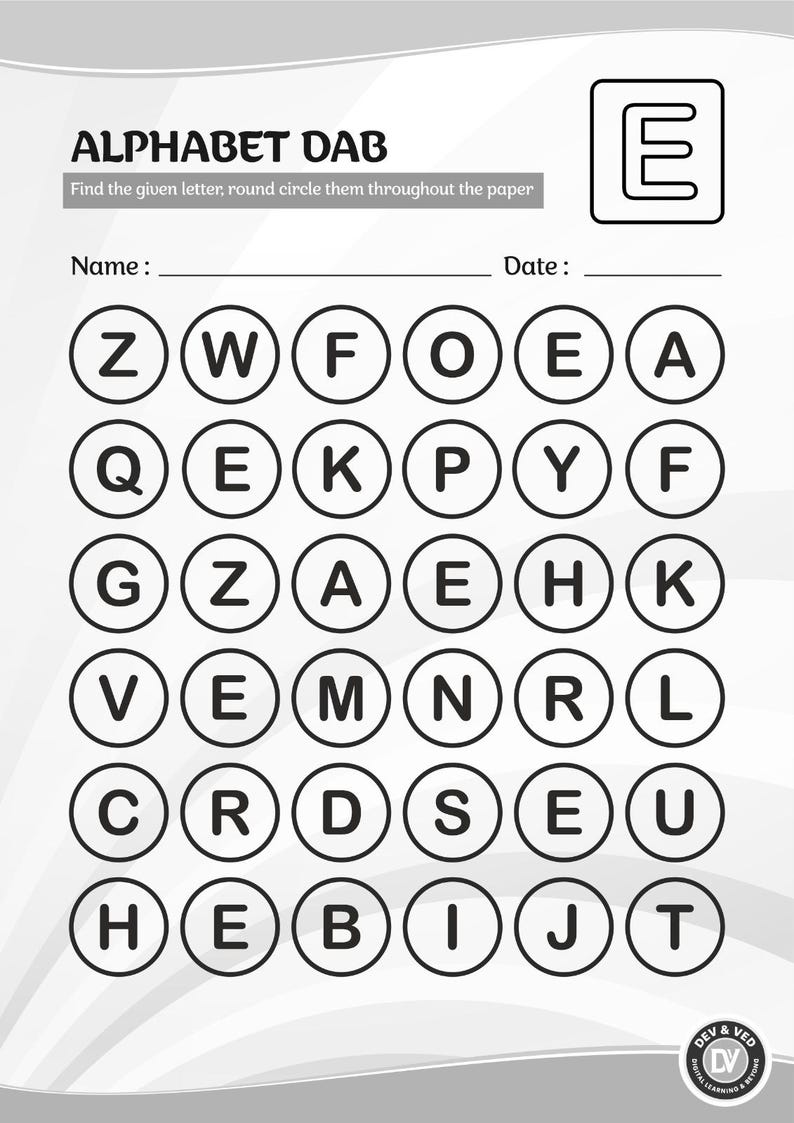 Alphabet Dab Worksheets for Kids Letter Recognition Dot Marker ...