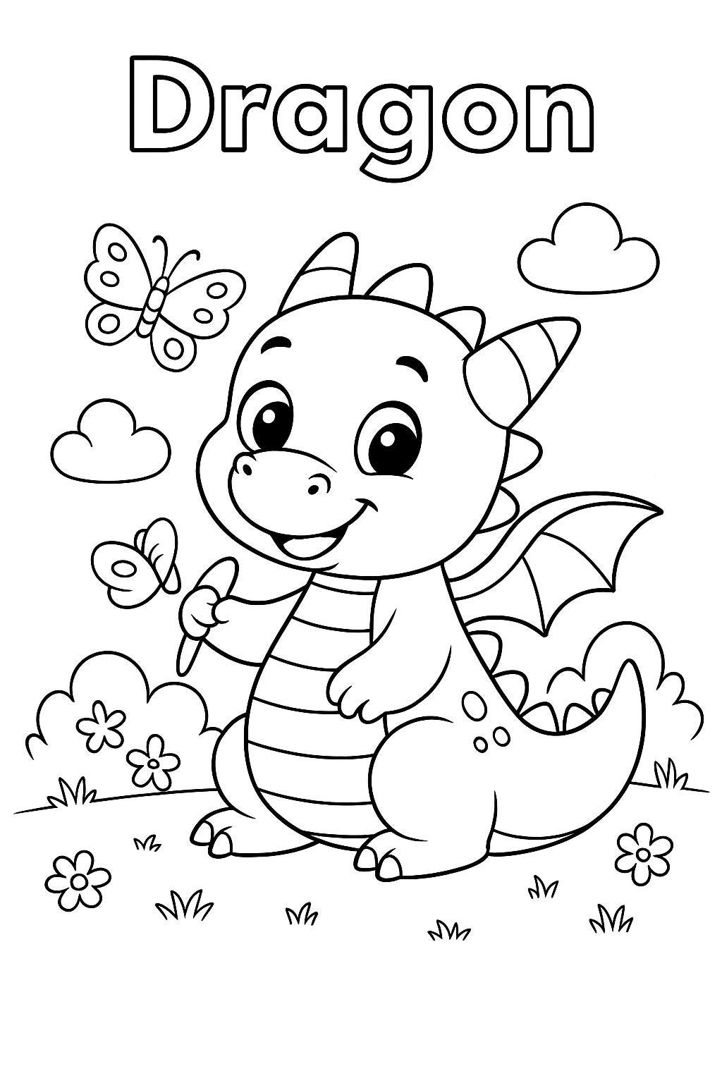 Dragon Coloring Pages for Kids, Fantasy Art (printable PDF Pack) - Etsy