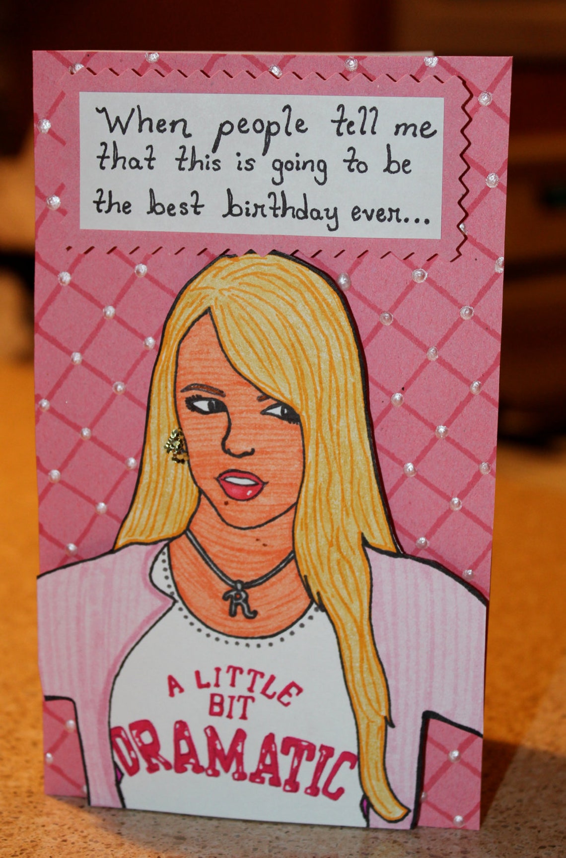 ONE CARD Pink mean Girls Card - Etsy