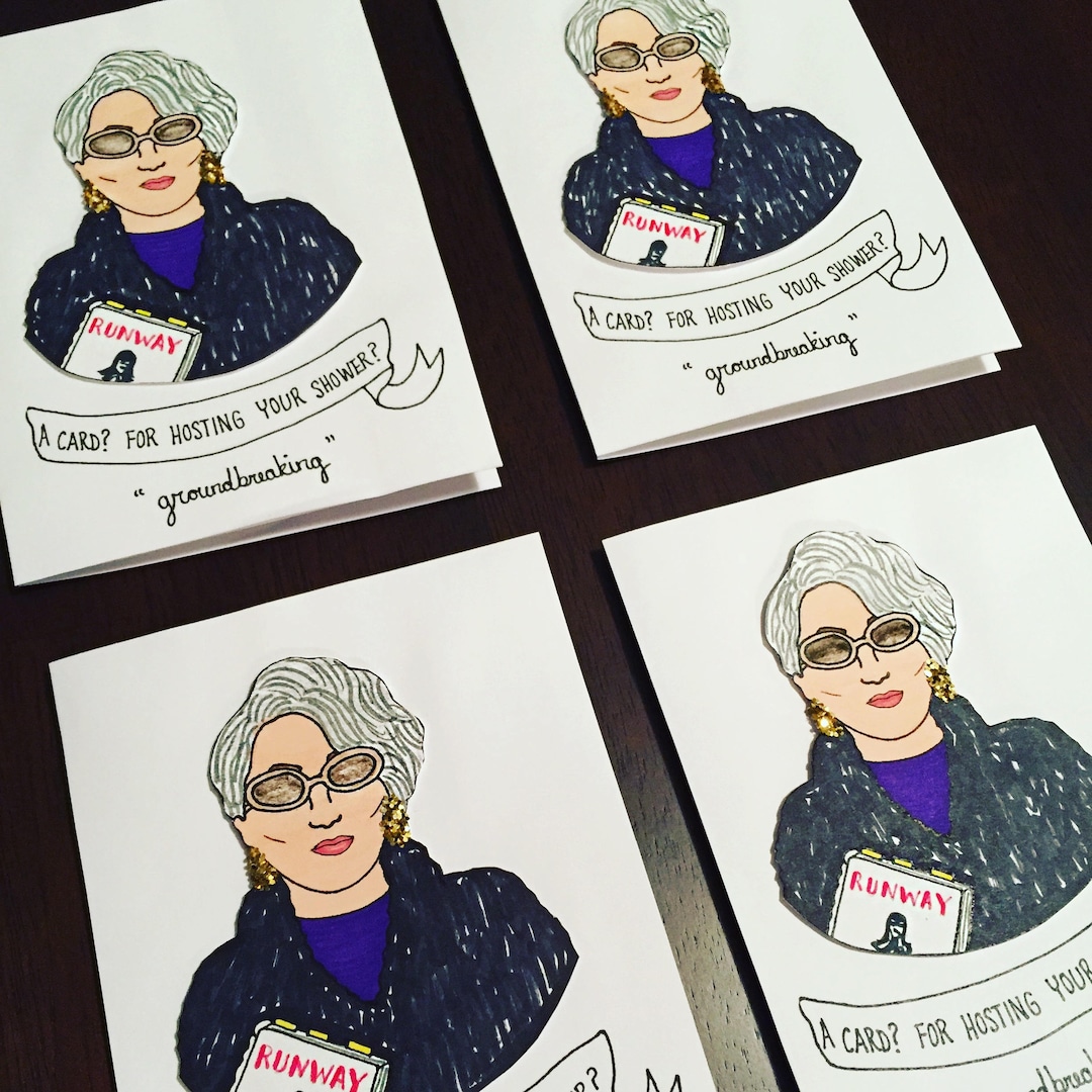 ONE Card- the Devil Wears Prada "groundbreaking" Greeting Card (hand ...