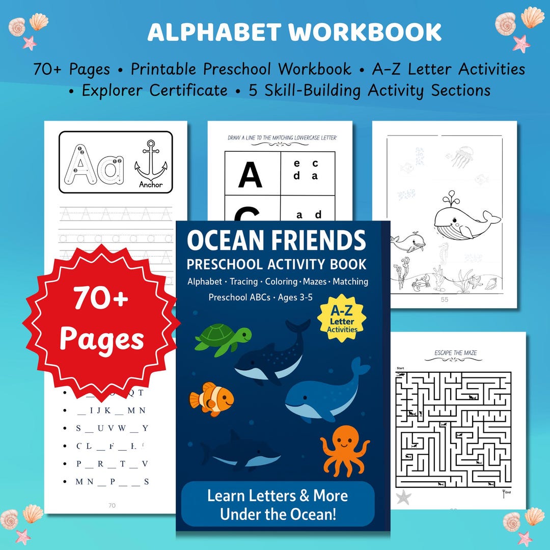 Preschool Alphabet Worksheets Printable | A to Z Letter Activities for ...