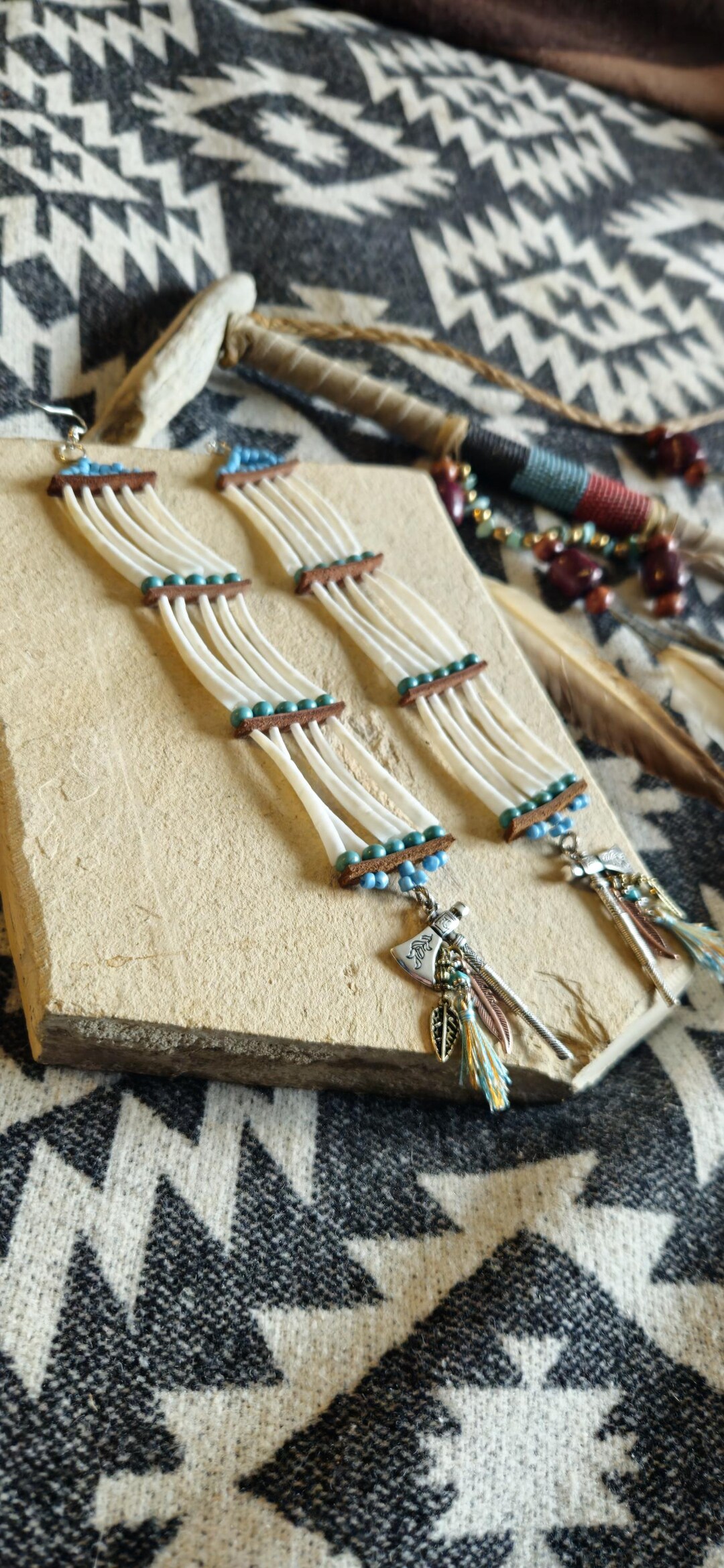 First Nation's, Native, American Indian, Long Dangly Dentalium ...