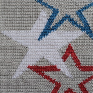 Stars Wall Hanging Crochet Pattern. DIY Red, White and Blue Star Decor ...