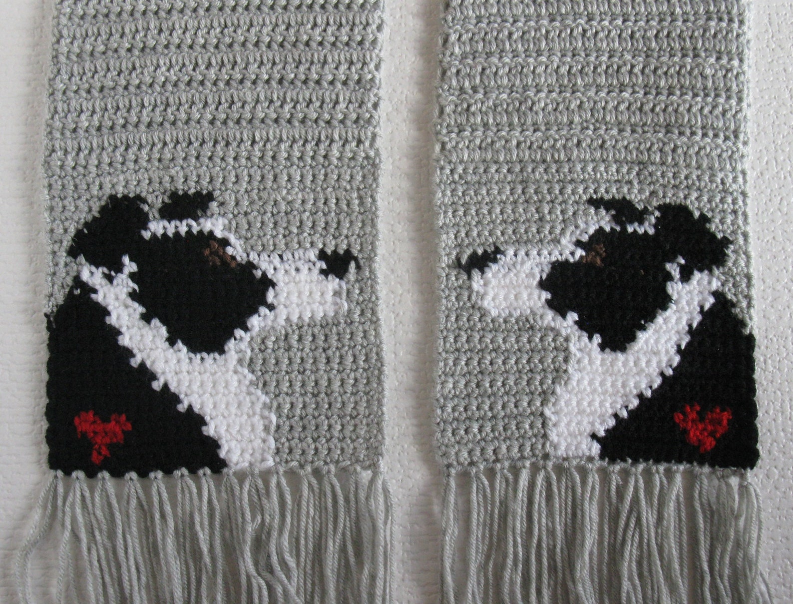 Border Collie Crochet Pattern. DIY Scarf With Black and White | Etsy