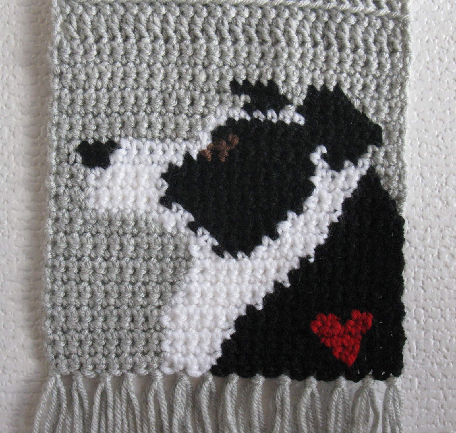 Border Collie Crochet Pattern. DIY Scarf With Black and White | Etsy