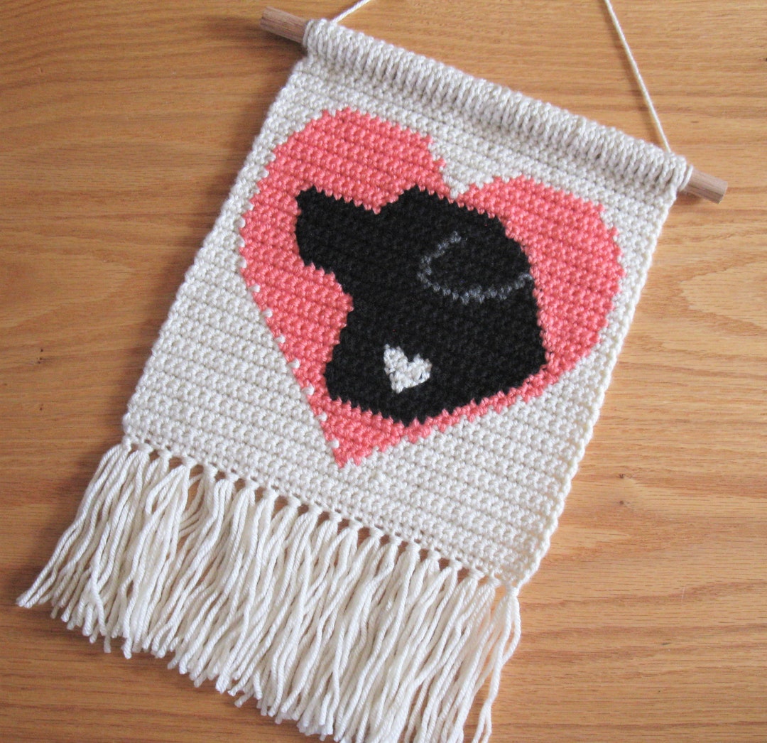 Labrador Crochet Pattern: Black Lab Heart Wall Hanging (PDF Pattern) - Etsy