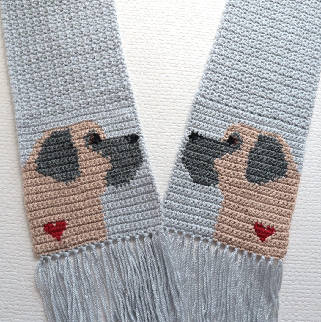 Mastiff Dog Scarf Crochet Pattern. Instant Download Intarsia Crochet ...