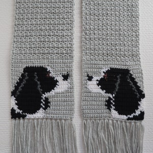 Springer Spaniel Crochet Pattern. DIY Scarf With Black and White ...