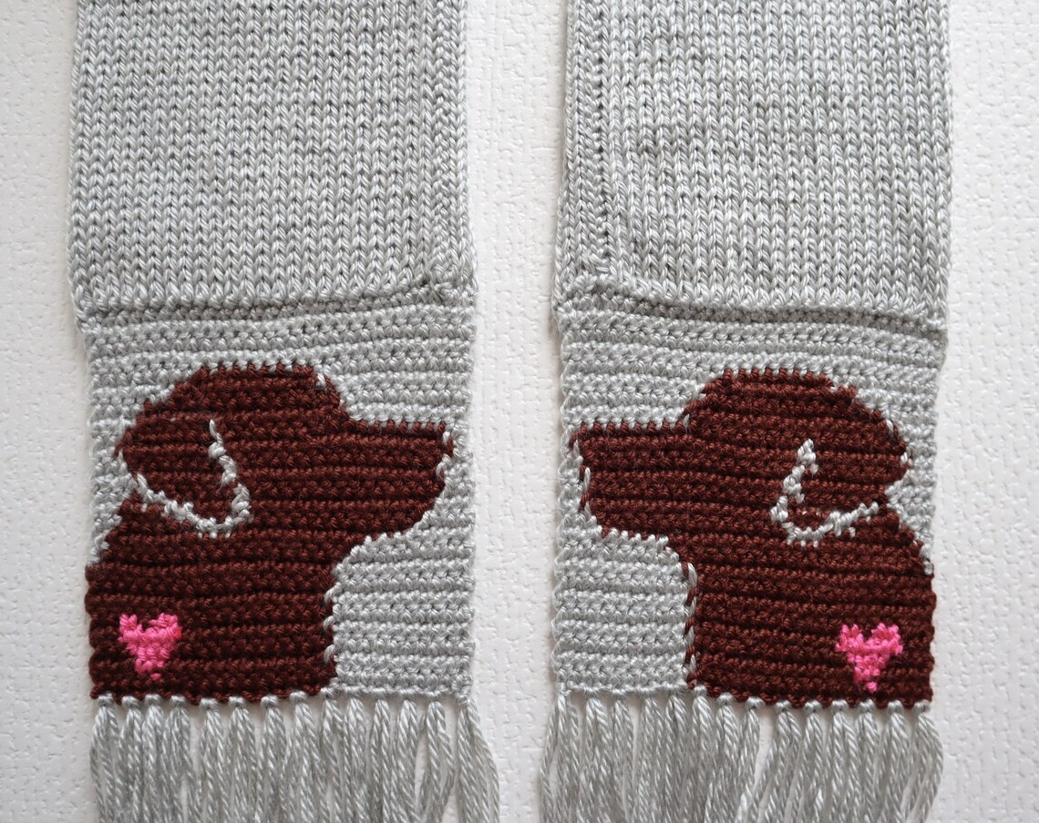 Handmade Labrador Retriever Scarf: Gray Knit Dog Lover Gift - Etsy