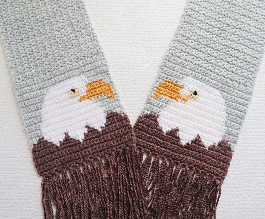 Crochet Eagle Scarf Pattern, American Bald Eagle Design (PDF Download ...