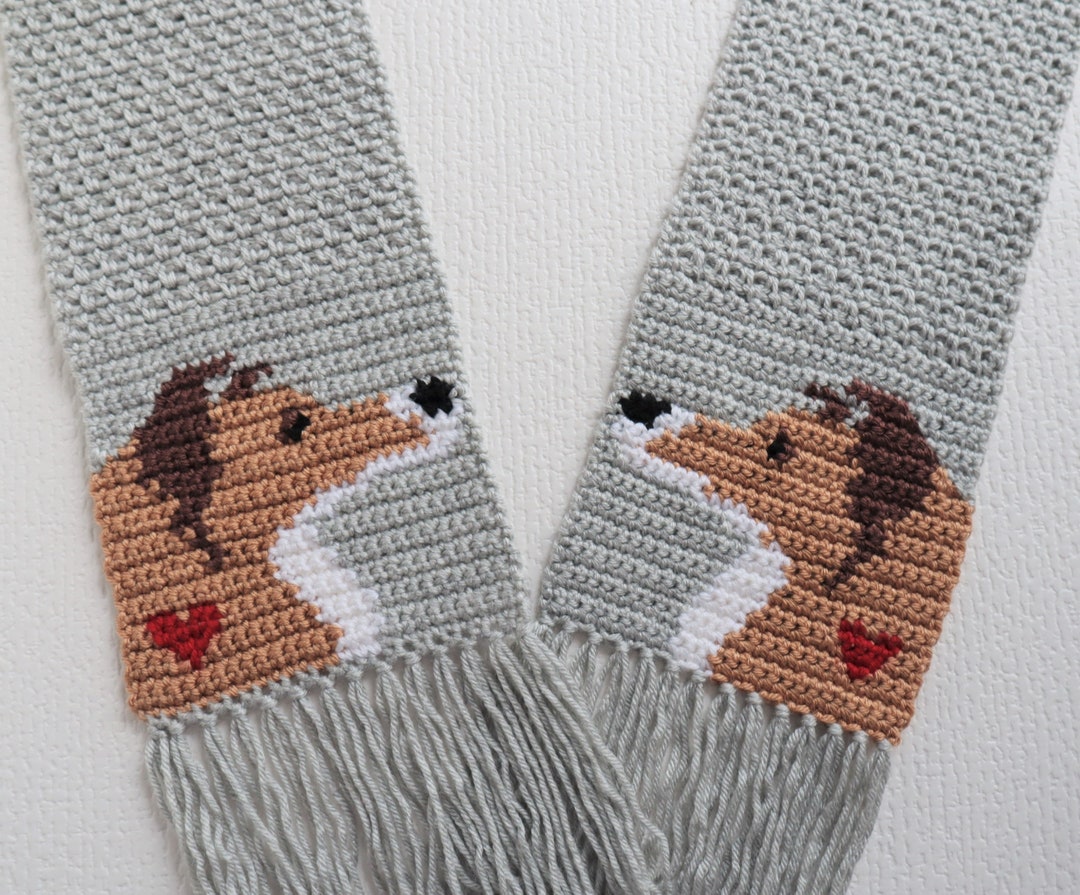Collie Dog Scarf Crochet Pattern. Crocheted Instructions to Make a ...