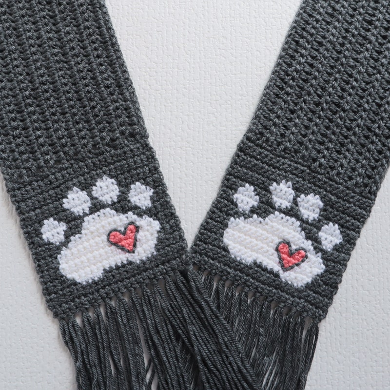 Crochet Scarf Cat Paw - Etsy