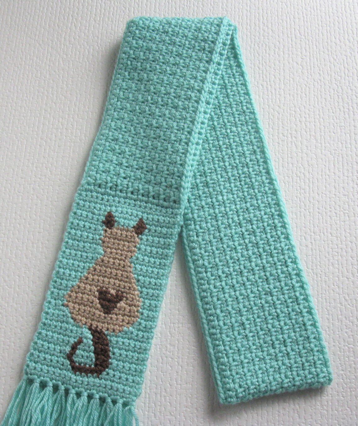 Cat Scarf Crochet Pattern. Siamese Kitty Silhouette With Small - Etsy