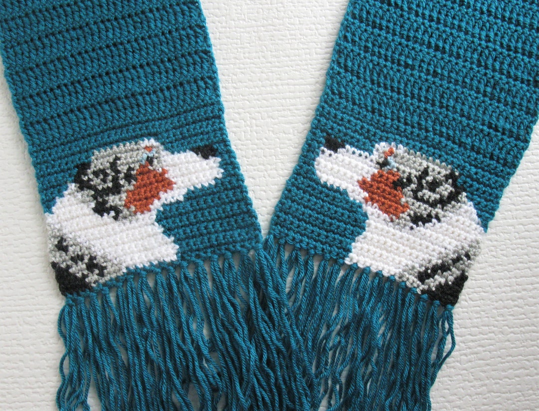 Crochet Pattern. Blue Australian Shepherd Dog Scarf Instant Download ...