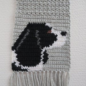 Springer Spaniel Crochet Pattern. DIY Scarf With Black and White ...