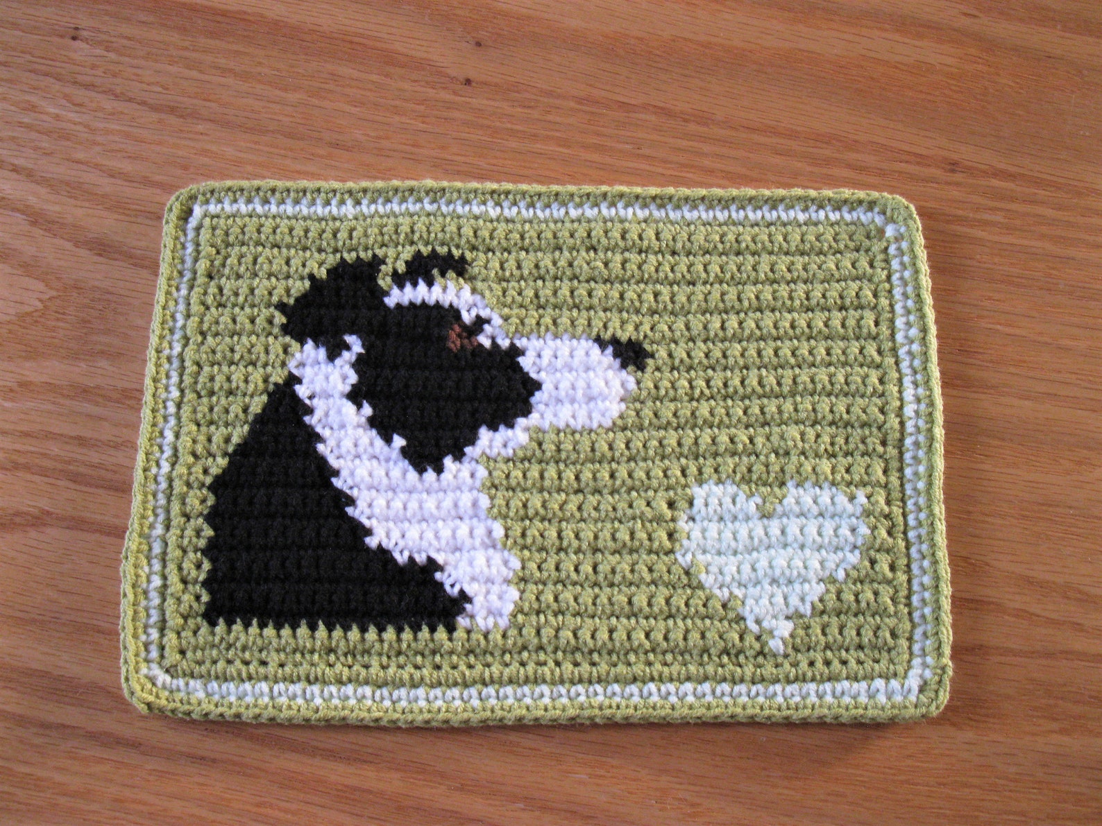 Border Collie Crochet Pattern. Instant Download Mug Mat - Etsy