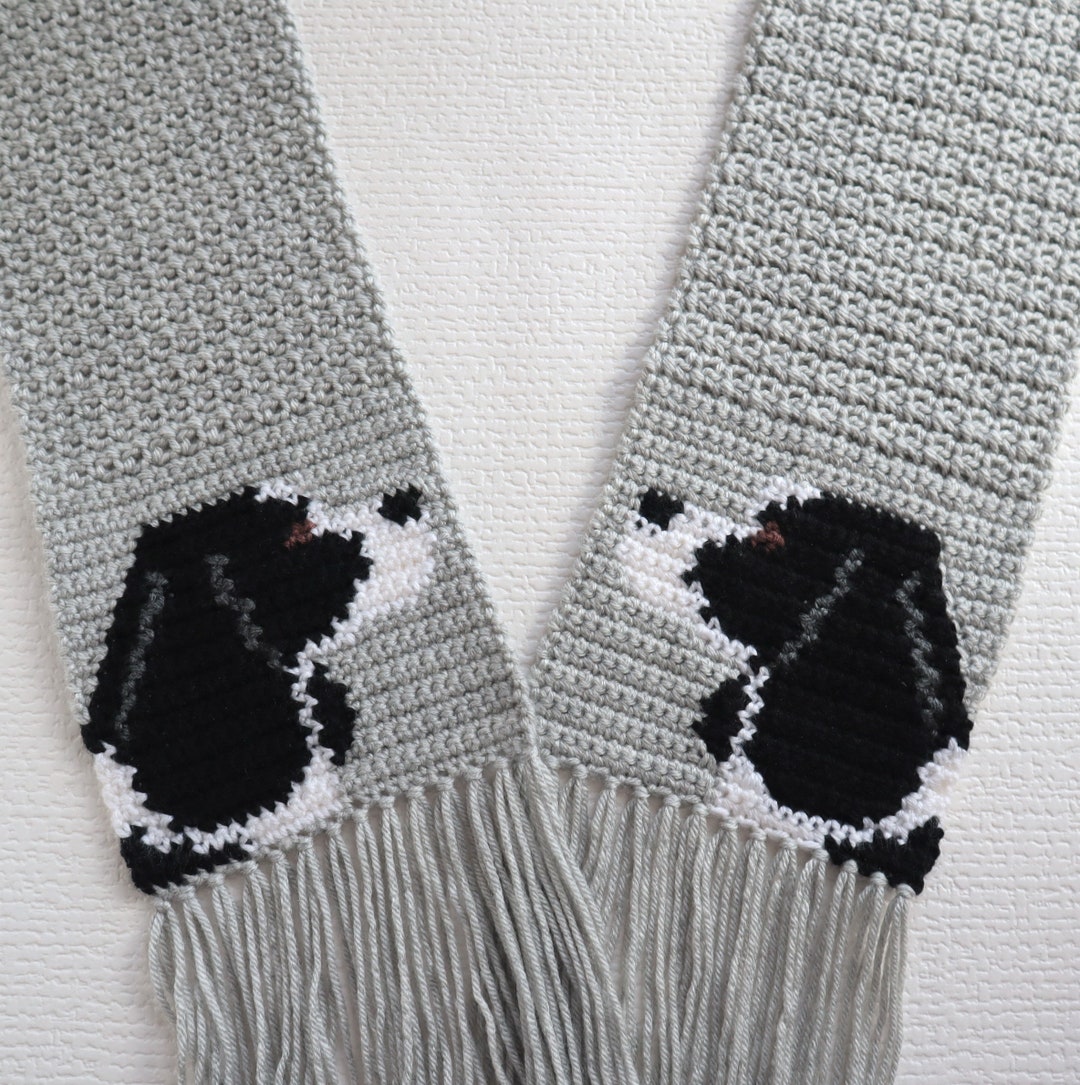 Springer Spaniel Crochet Pattern. DIY Scarf With Black and White ...