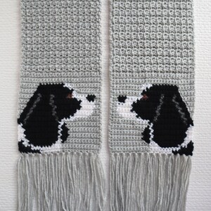 Springer Spaniel Crochet Pattern. DIY Scarf With Black and White ...