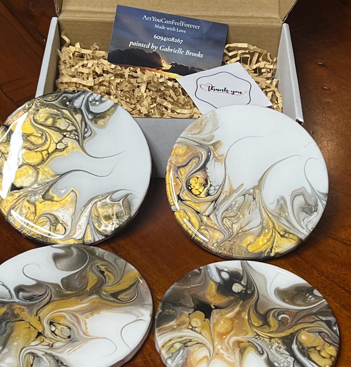 Fluid Art Coasters Made With the Finest Acrylic Paints, Pigments and ...