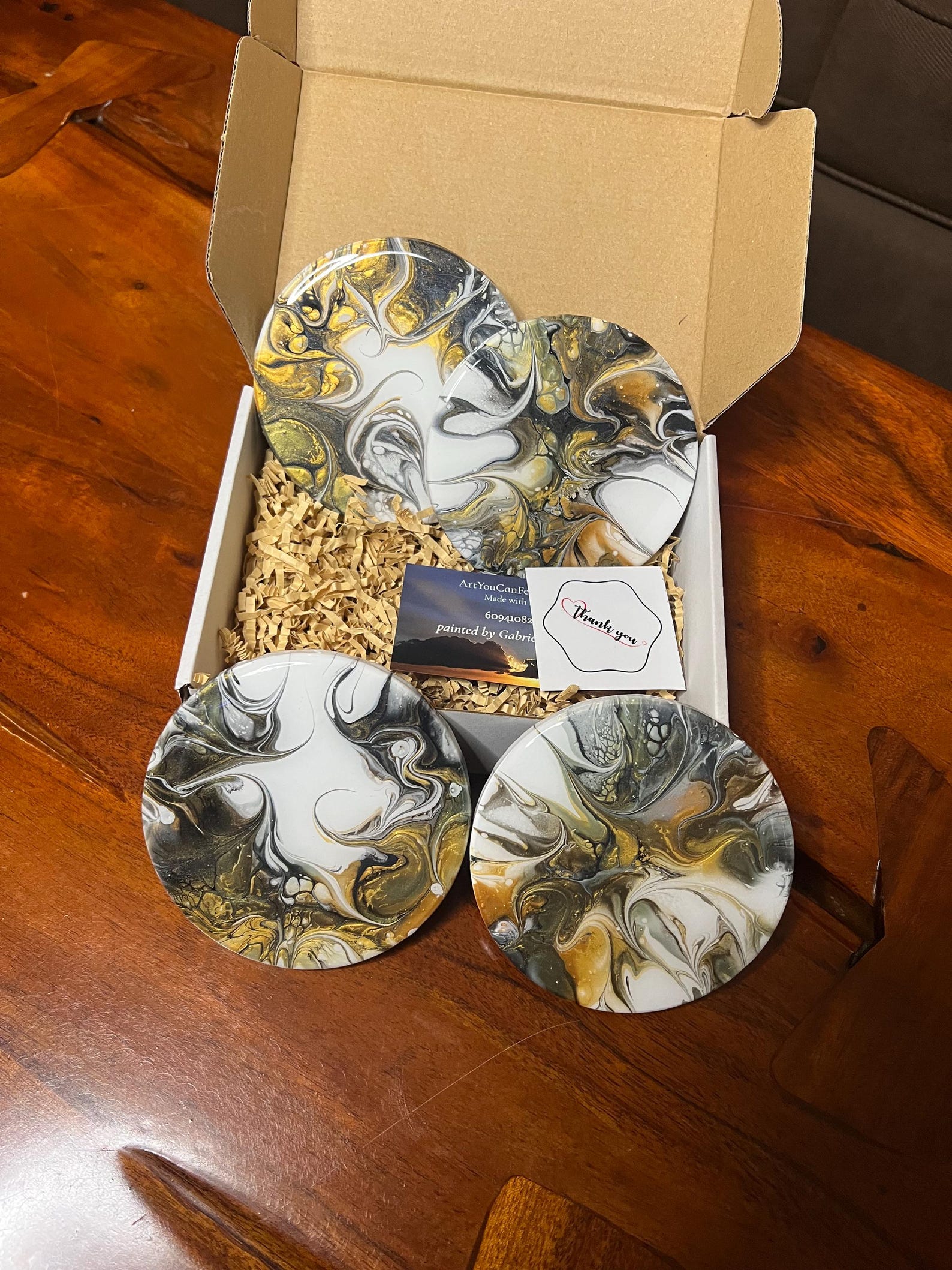 Fluid Art Coasters Made With the Finest Acrylic Paints, Pigments and ...