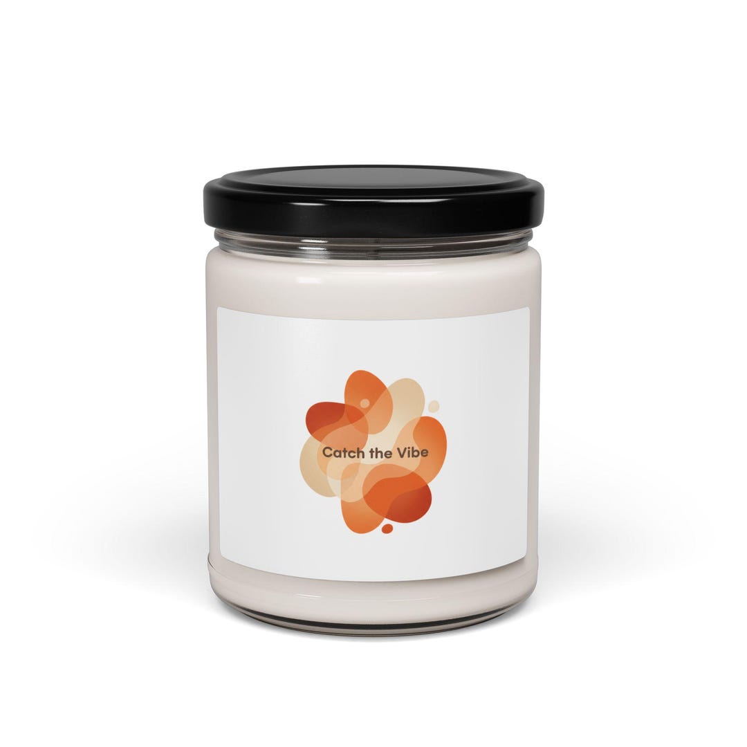 Persimmon Pop Abstract Sunburst Candle, Soy Candle 9oz | Orange Accent ...