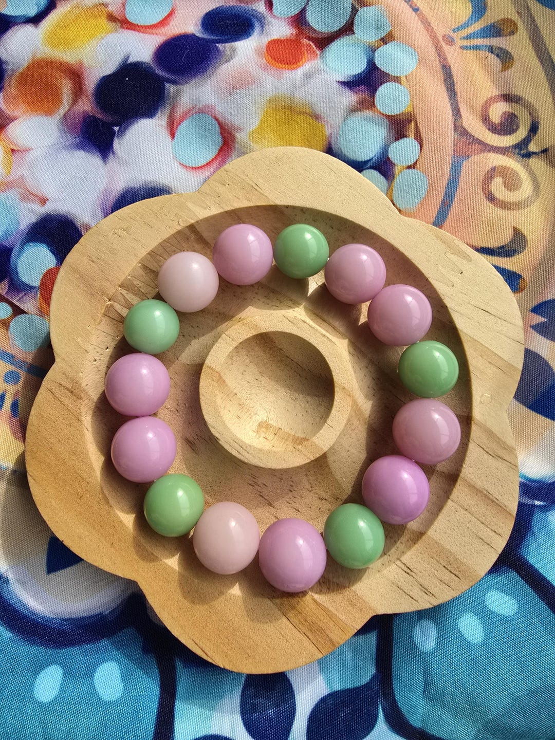 Natural Bodhi Root Bracelet - Pastel Color Beads - Soft Lavender ...