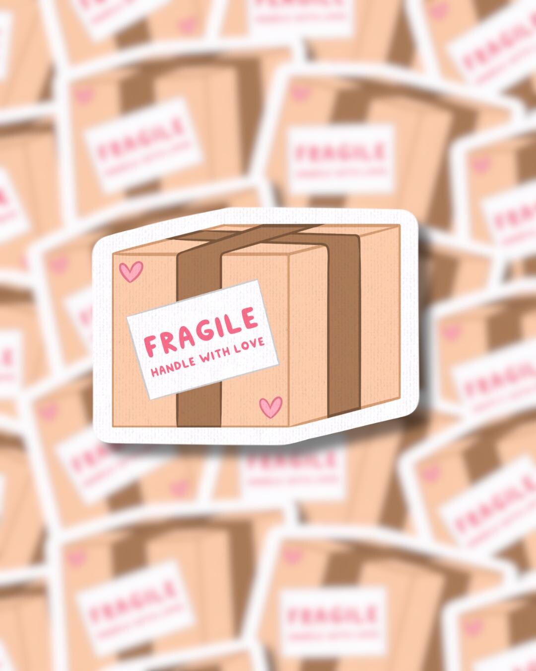 Cute Box Sticker "fragile: Handle With Love” • Kawaii PNG • Digital ...