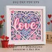 3D Heart Tree SVG Shadowbox, Tree of Life Inside Heart Layered Square ...