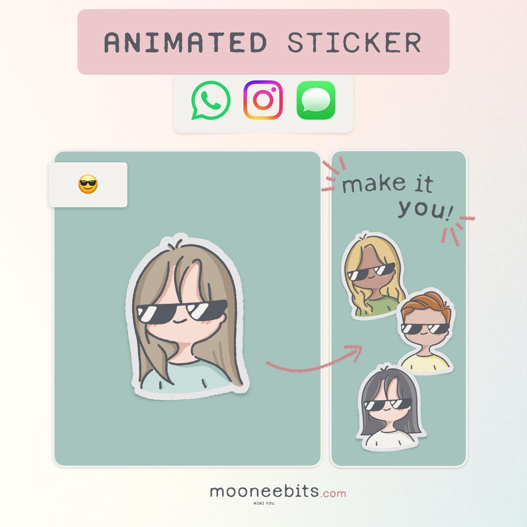 Personalised Animated Sticker | Whatsapp Stickers Imessage Stickers ...