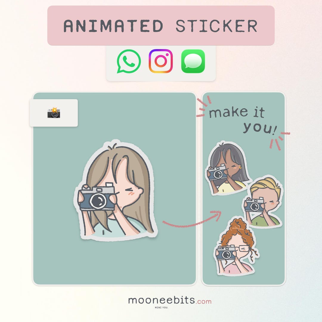 Personalized Photo Moment Animated Sticker | Custom Avatar Chat ...