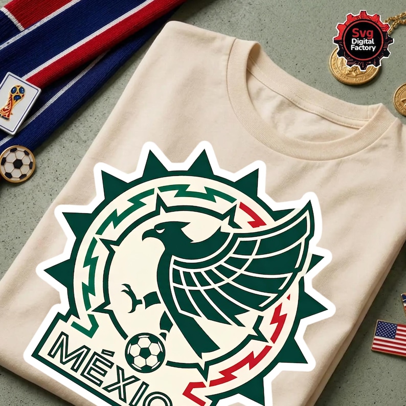 Mexico Soccer Logo SVG PNG, Mexico Eagle Crest Clipart, World Cup 2026 ...