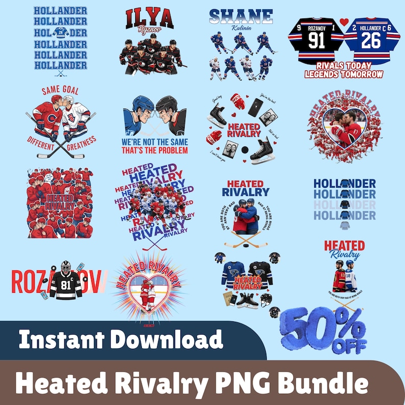 Heated Rivalry PNG Bundle | Hockey Romance PNG Designs | Shane ...