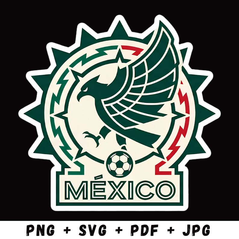 Mexico Soccer Logo SVG PNG, Mexico Eagle Crest Clipart, World Cup 2026 ...