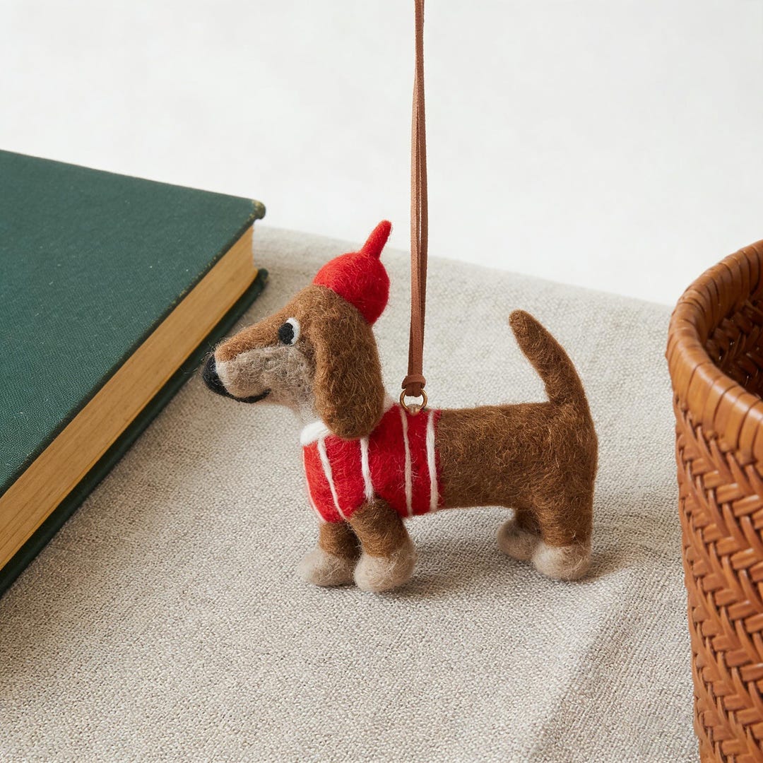Handmade Felt Dog Keychain - Whimsical Wool Keychain - Healing Animal ...