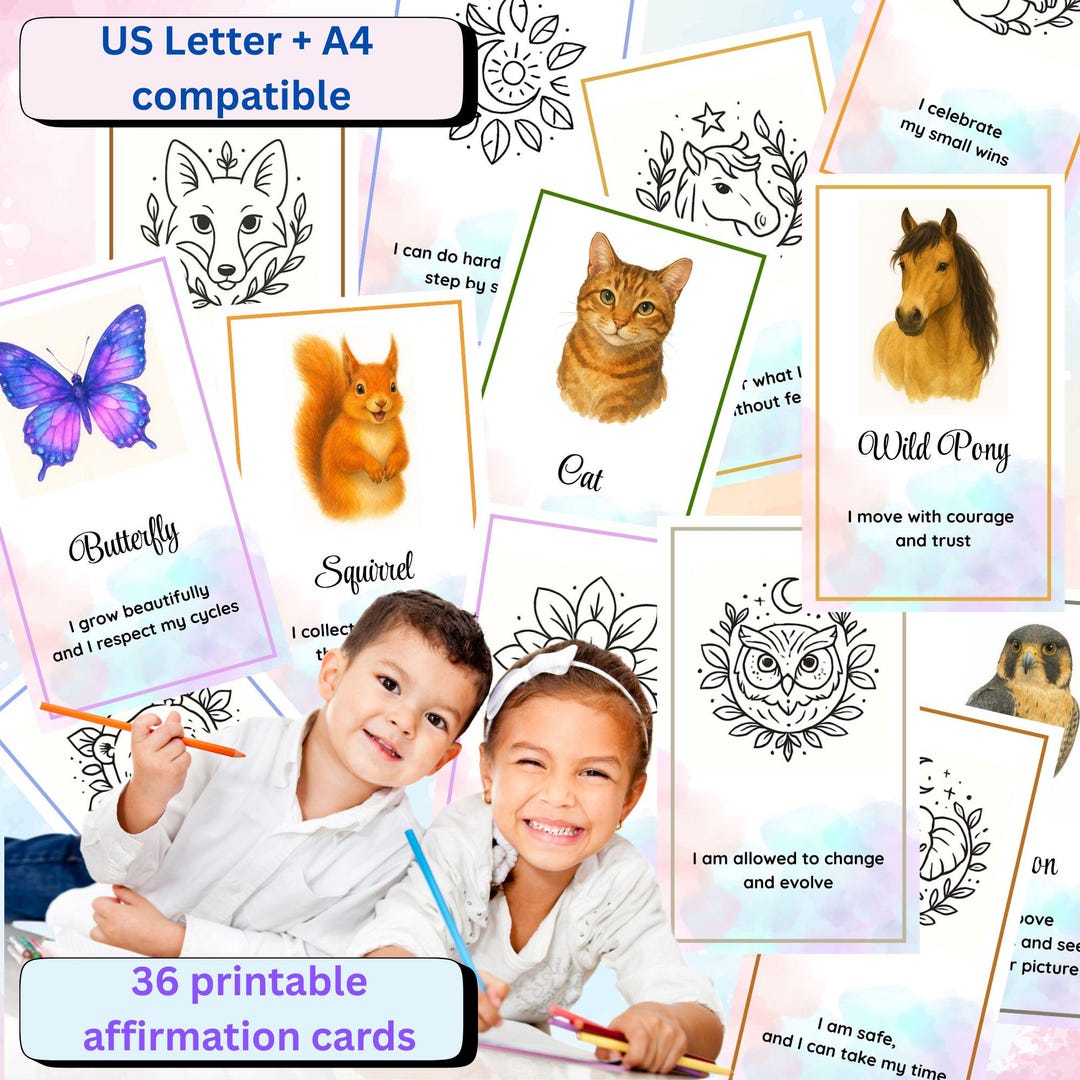 36 Printable Affirmation Cards for Kids – Emotional Support, Confidence ...