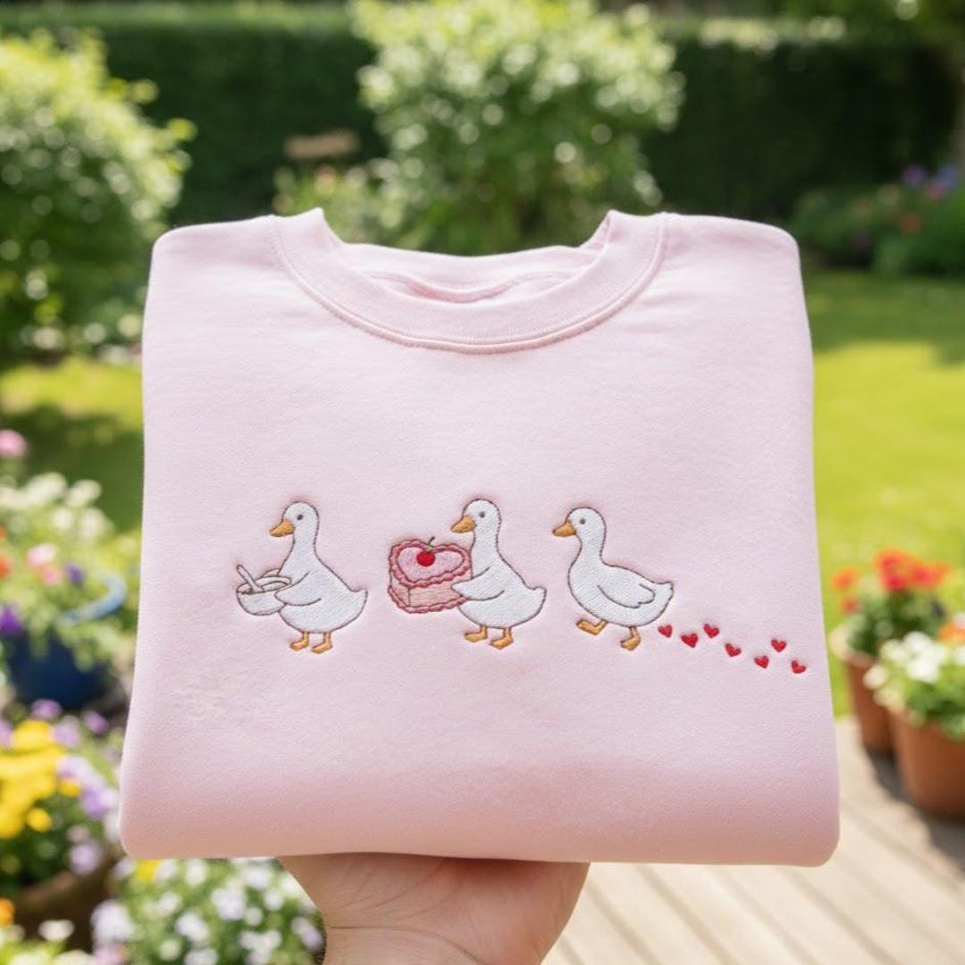 Lovely Silly Goose Flower Embroidery Design, Floral Goose Digital File ...