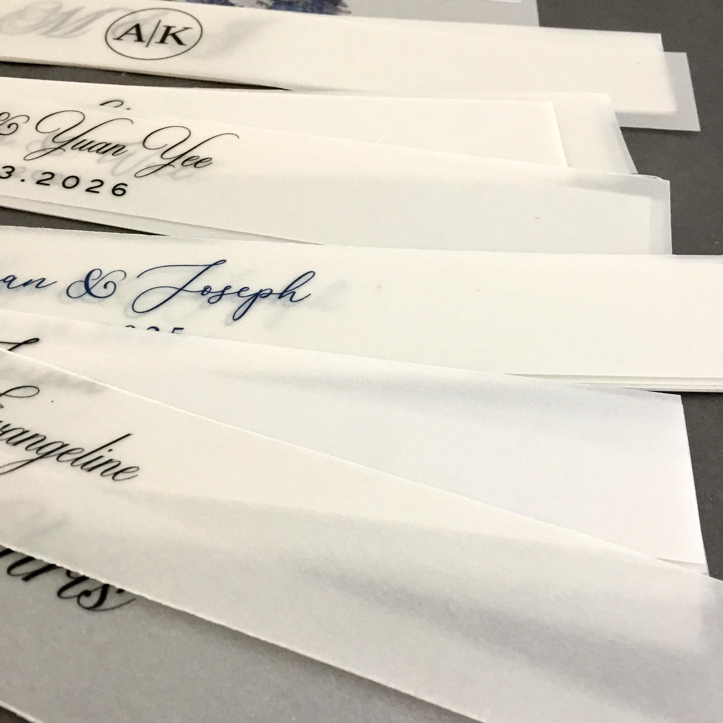 Vellum Belly Band, Belly Band Wedding Invitation, Custom Vellum Belly ...