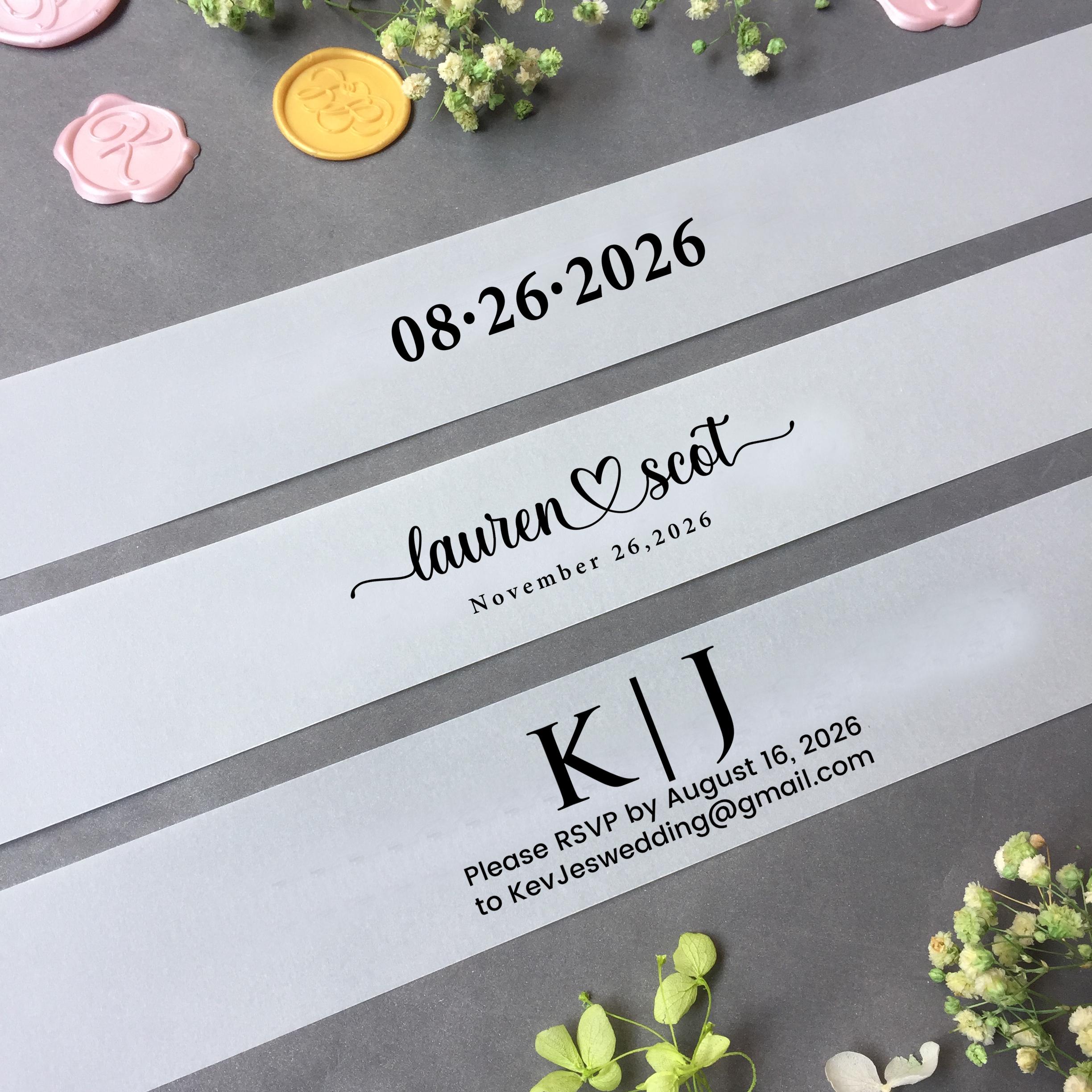 Wedding Invitation Belly Band, Vellum Belly Bands, Custom Belly Band ...