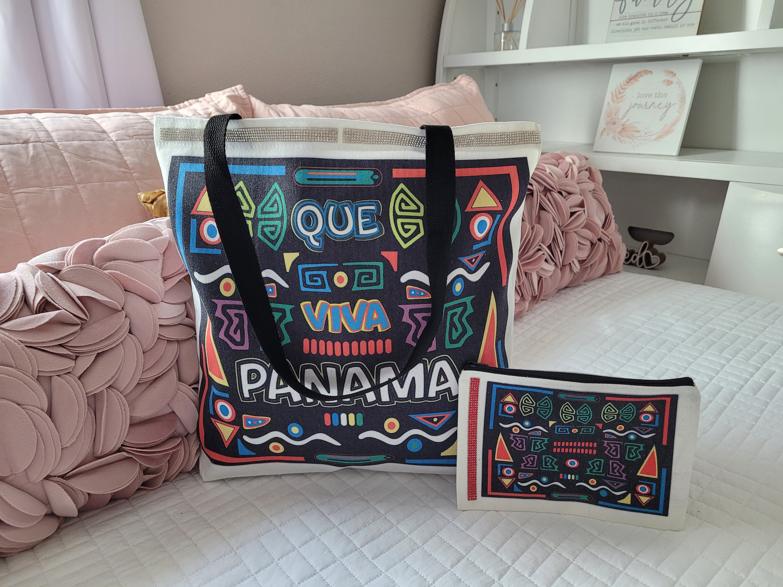 PANAMA Canvas Tote Bag, Shopping Bag, Purse, Travel Bag, Panama Bag ...