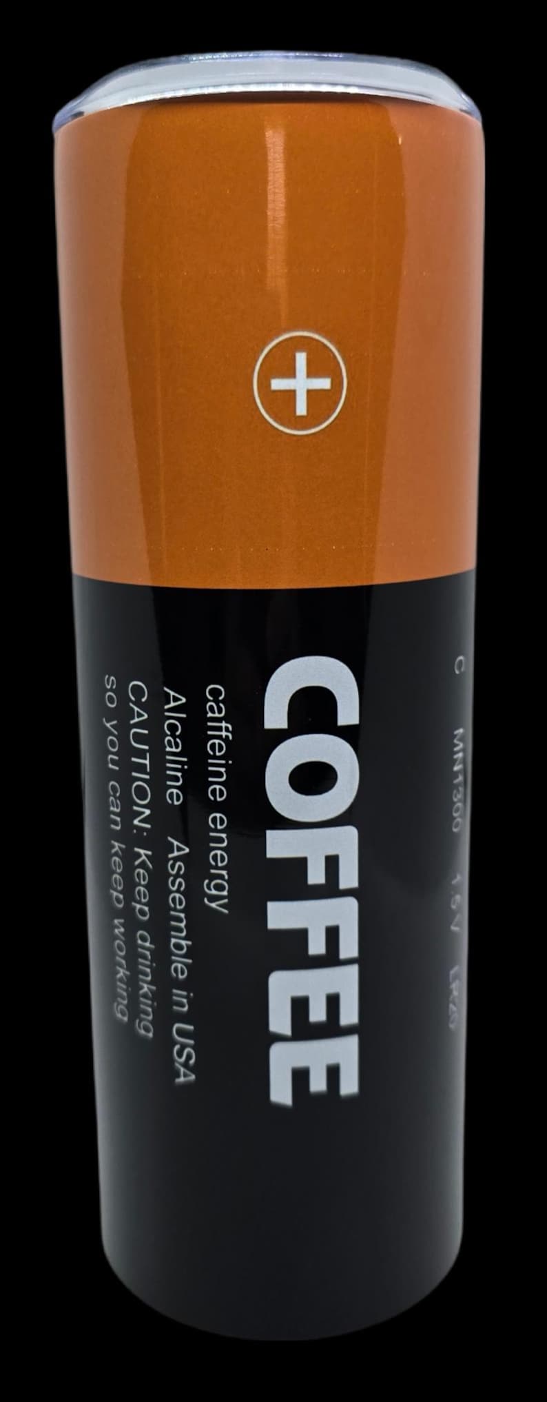 Coffee Battery 20 Oz Tumbler: Funny Insulated Stainless Steel Travel ...