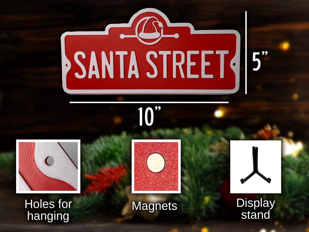 3D Printed Christmas Street Signs – Festive Décor for Your Home! - Etsy