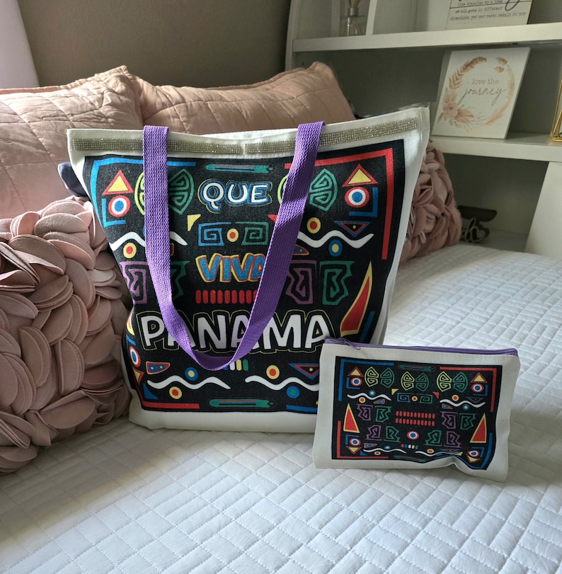 PANAMA Canvas Tote Bag, Shopping Bag, Purse, Travel Bag, Panama Bag ...