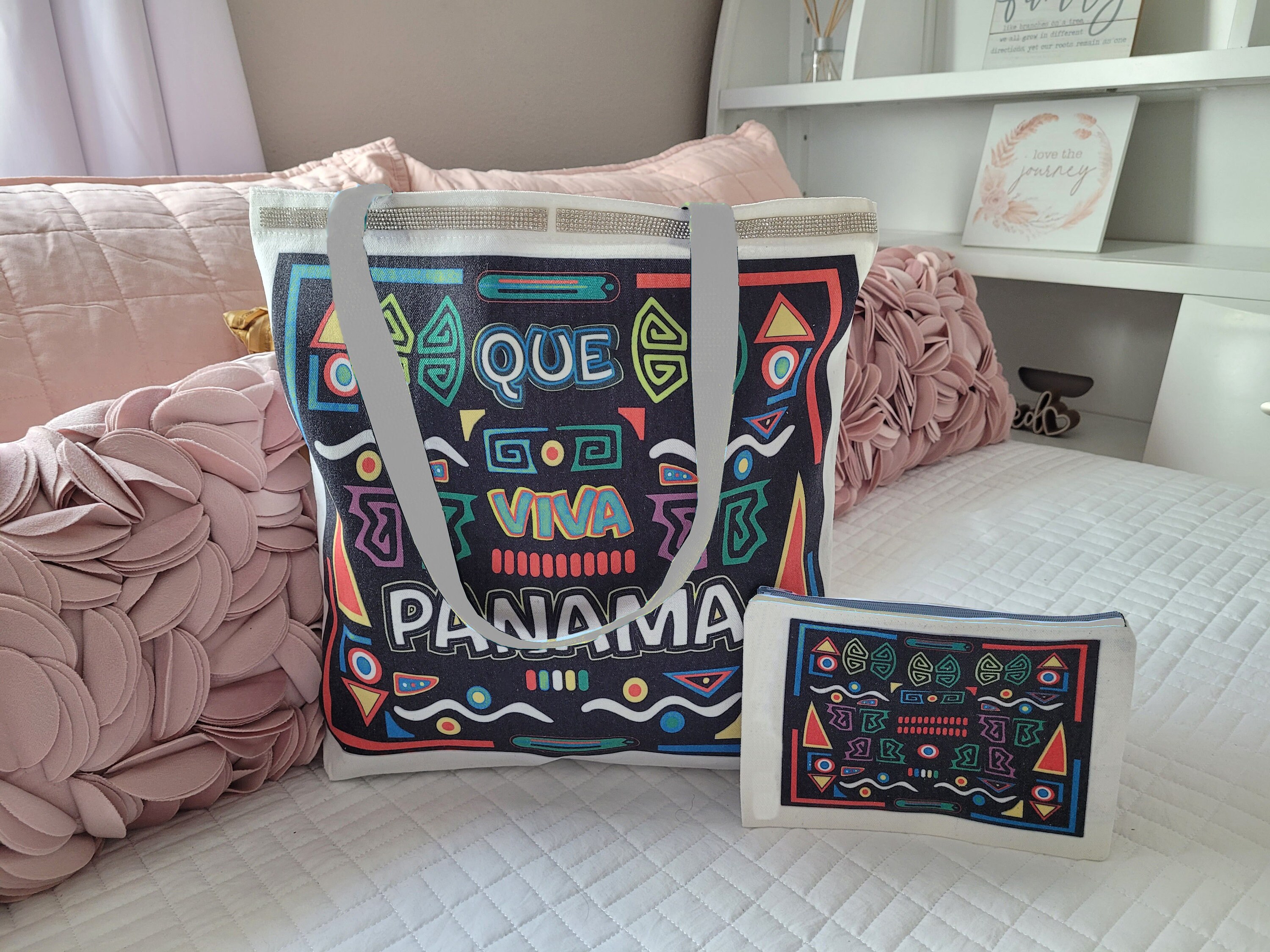 PANAMA Canvas Tote Bag, Shopping Bag, Purse, Travel Bag, Panama Bag ...