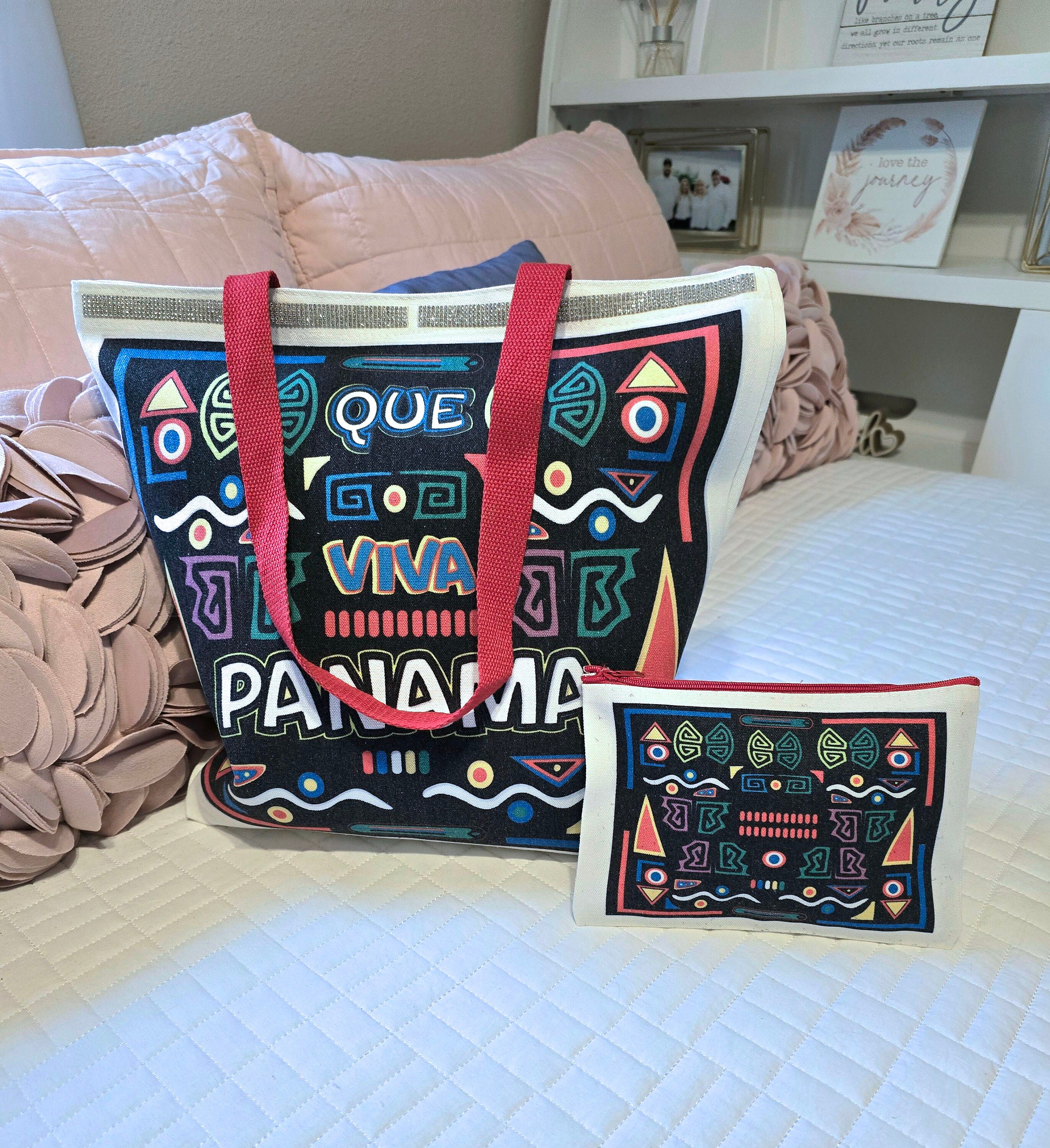 PANAMA Canvas Tote Bag, Shopping Bag, Purse, Travel Bag, Panama Bag ...